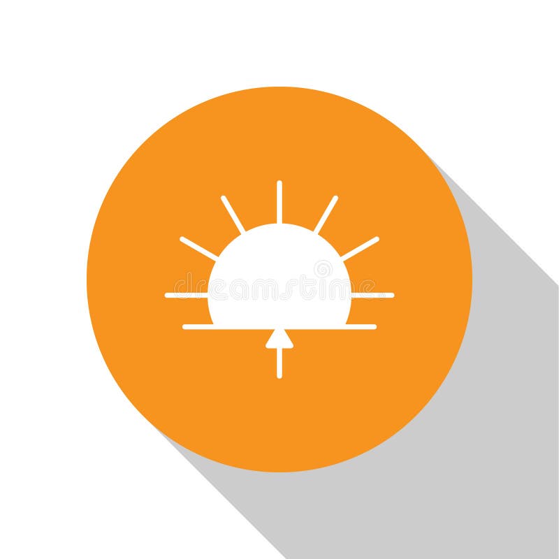 White Sunrise Icon Isolated on Transparent Background. Vector ...