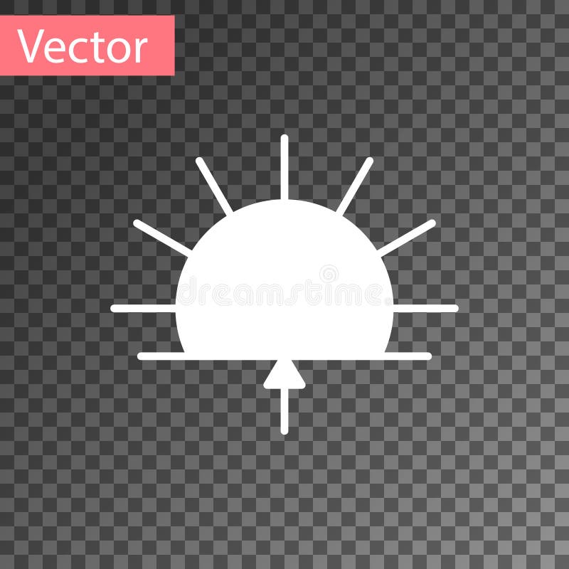 White Sunrise Icon Isolated on Transparent Background. Vector ...