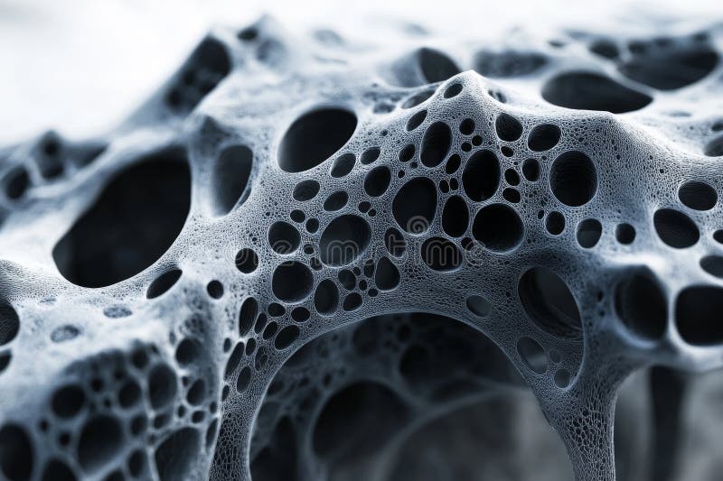 A White Surface that is Abstract, Porous, and Features Irregular Shapes ...