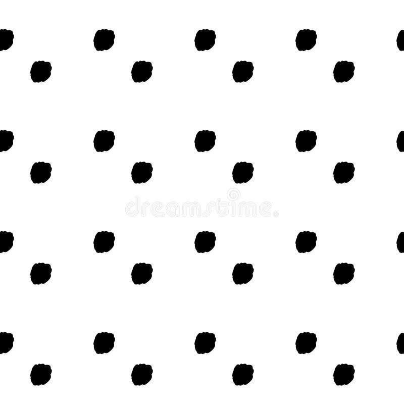 White Surface with Black Polka Dot Ornament. Vector Seamless Pattern ...