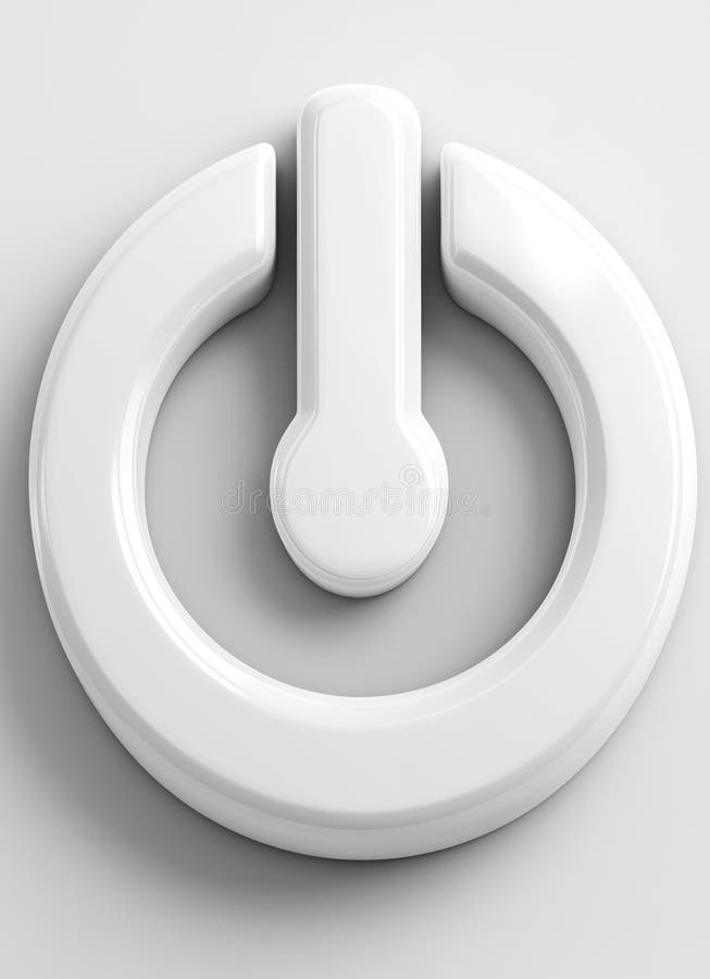 On a White Surface, a Button with a Power Button on it is Shown, As ...