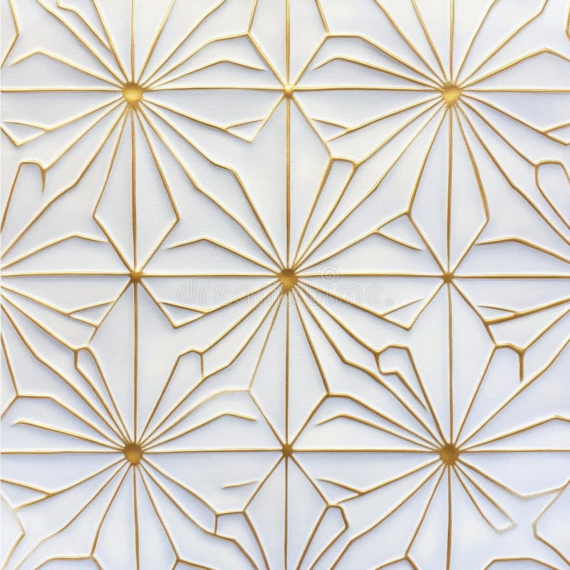 White and Gold Asanoha Geometric Star Pattern Creating a Beautiful ...
