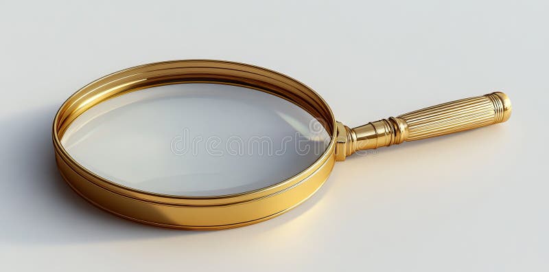 On a White Surface, a Magnifying Glass Rests, Exemplifying the ...