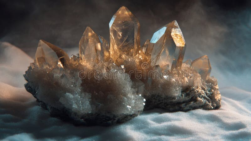 A White Surface Serves As the Base for a Titanium Aura Quartz Rainbow ...
