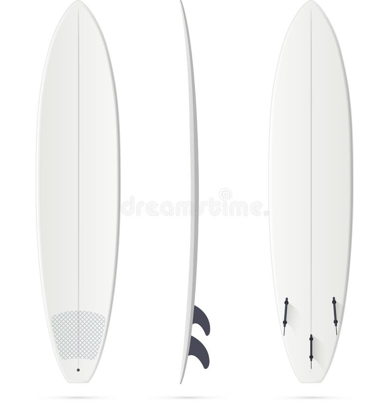 White Surfing Board Template - Mini-malibu Stock Vector - Illustration ...