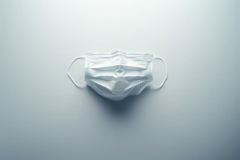 A Single Surgical Mask on a White Background Stock Illustration ...