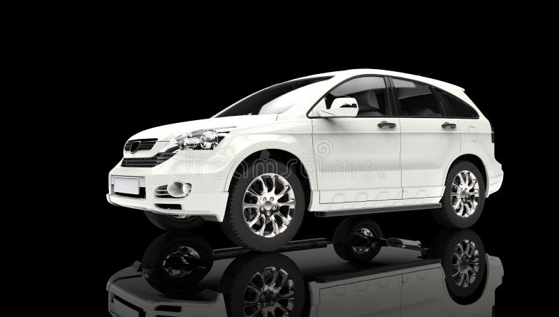 White 4X4 SUV - Front View stock illustration. Illustration of ranger ...