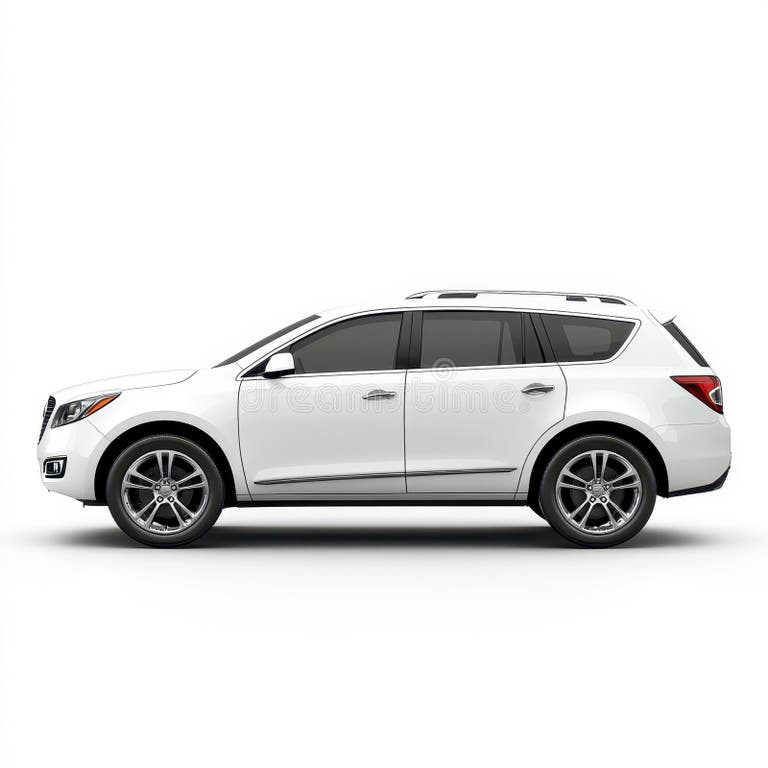 White SUV Side Profile View Clean Design Modern Vehicle Stock ...