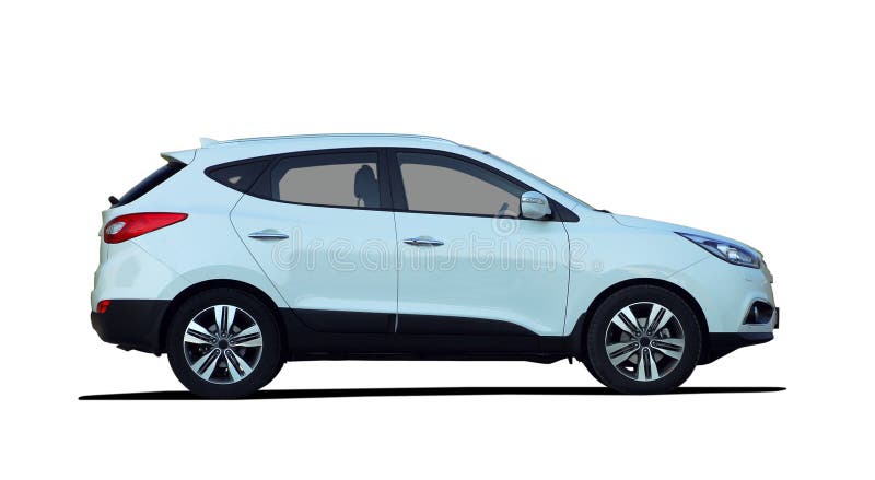 White SUV Side View Stock Photo - Image: 46996026