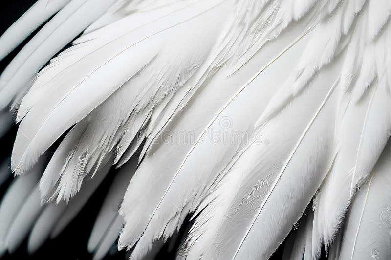 White Swan Feathers Background, Goose Plume Pattern, Generative Ai ...
