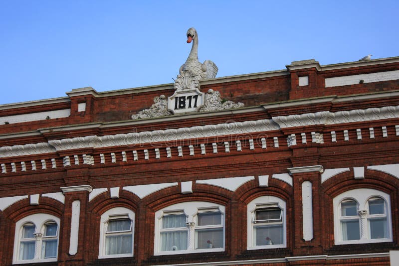 White swan statue stock image. Image of redbrick, century - 78419831