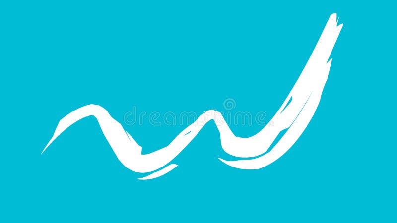 White Sway Curl Line Over Blue Canvas Illustration Stock Illustration ...