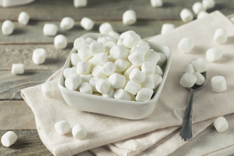 White Sweet Mini Marshmallows Stock Image - Image of sugary, chewy ...