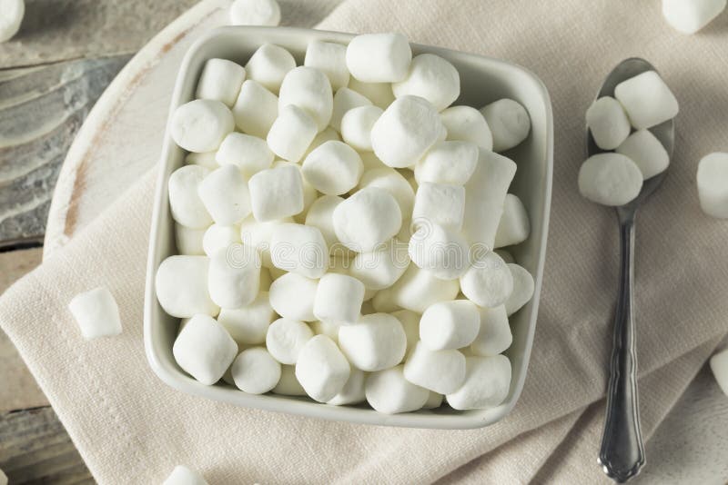 White Sweet Mini Marshmallows Stock Photo - Image of candy, chewy: 96940664