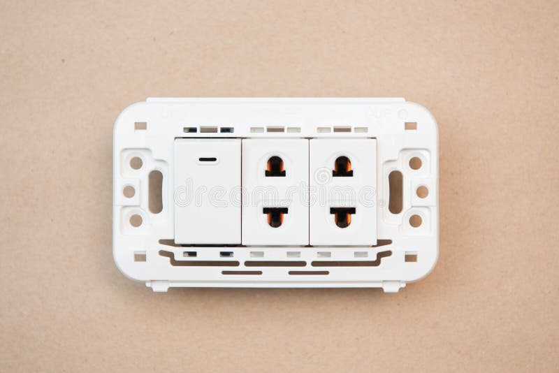White switches and outlet stock photo. Image of tool - 54116328