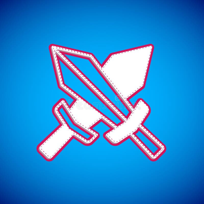 White Sword for Game Icon Isolated on Blue Background. Vector Stock Vector - Illustration of ...
