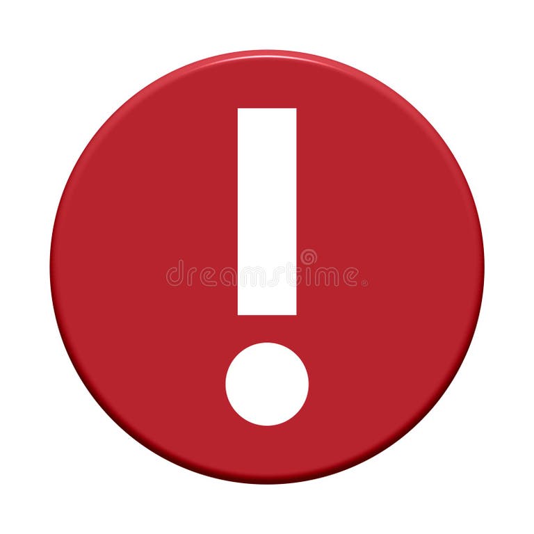 White Symbol on Round Red Button - Alarm Stock Illustration ...