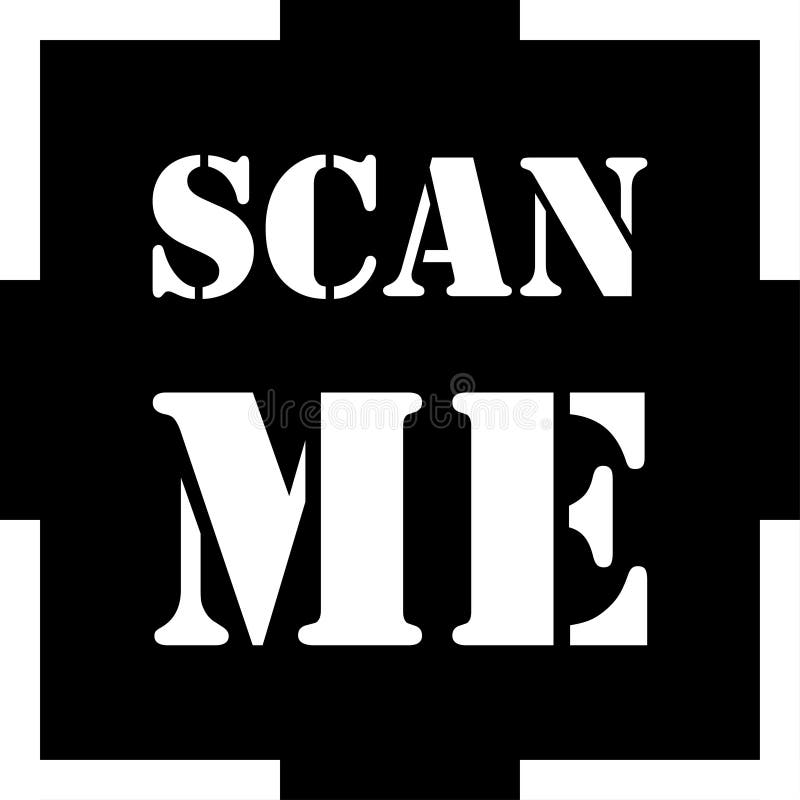 Fun White Symbol "scan Me ". QR Code Stock Illustration - Illustration ...