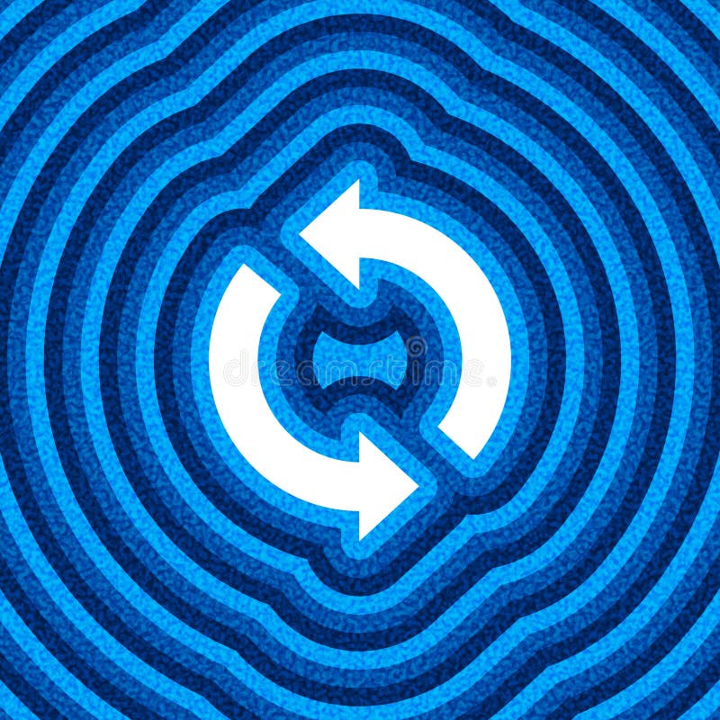 White Sync Arrows with Blue Ripples Stock Illustration - Illustration ...