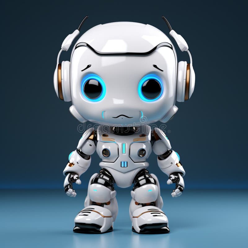 White System AI Chat Bot, 3Drender, Cute Robot Design Stock ...
