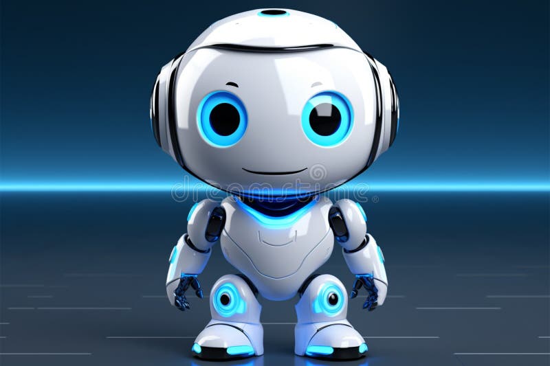 White System AI Chat Bot, 3Drender, Cute Robot Design Stock ...