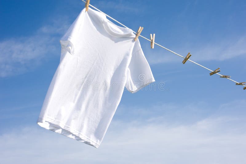 White T-Shirt Clothesline stock image. Image of casual - 5932403