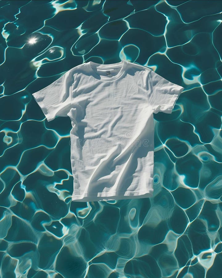 A White T Shirt Floating in a Pool Stock Illustration - Illustration of ...