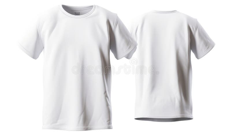 White T-Shirt Front and Back View for Online Shop. Stock Illustration ...