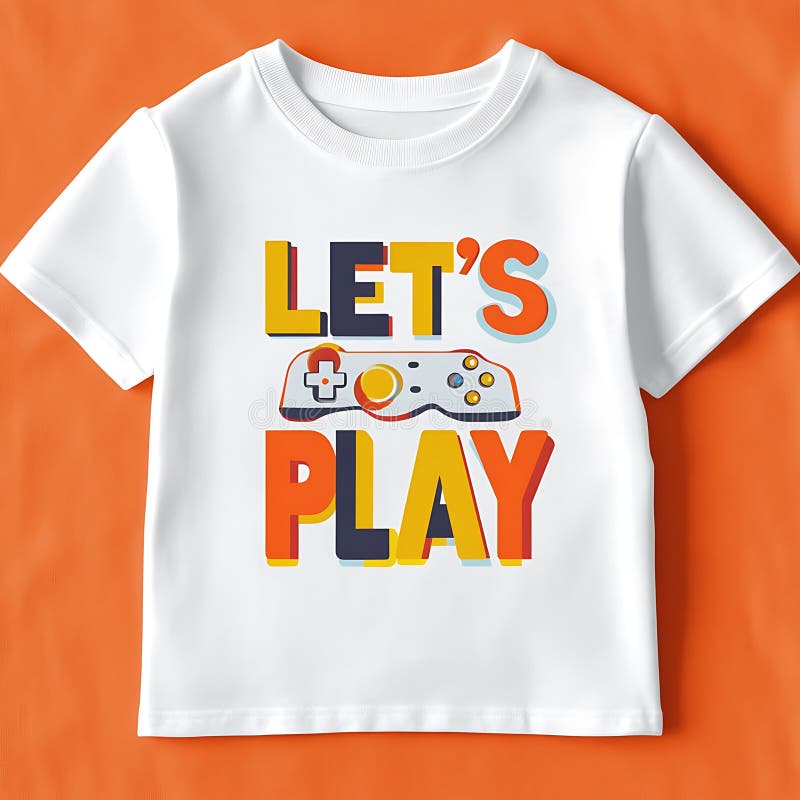 White T-shirt with Graphic Design of Video Controller Stock ...