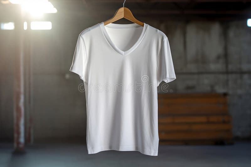 A White T-shirt is Hanging on a Hanger Stock Illustration ...