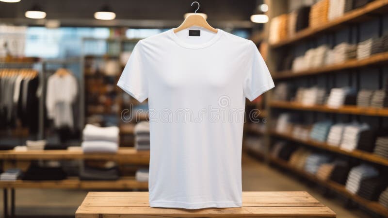 A White T-shirt is Hanging on a Hanger Stock Illustration ...