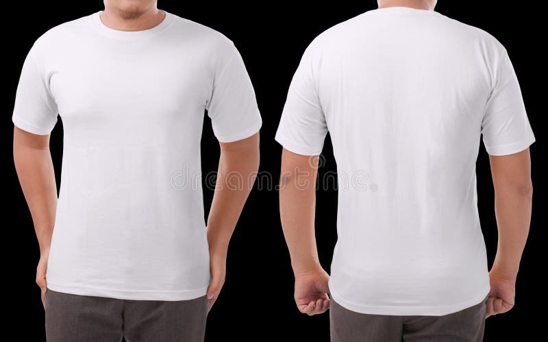 White T Shirt Mock Up Front And Back View Male Model Wear Plain White