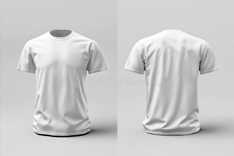 A White T - Shirt Mockup with Front and Back View Stock Illustration ...