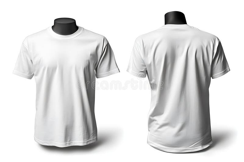 White T-shirt Mockup, Front and Back Views on Mannequin Stock ...