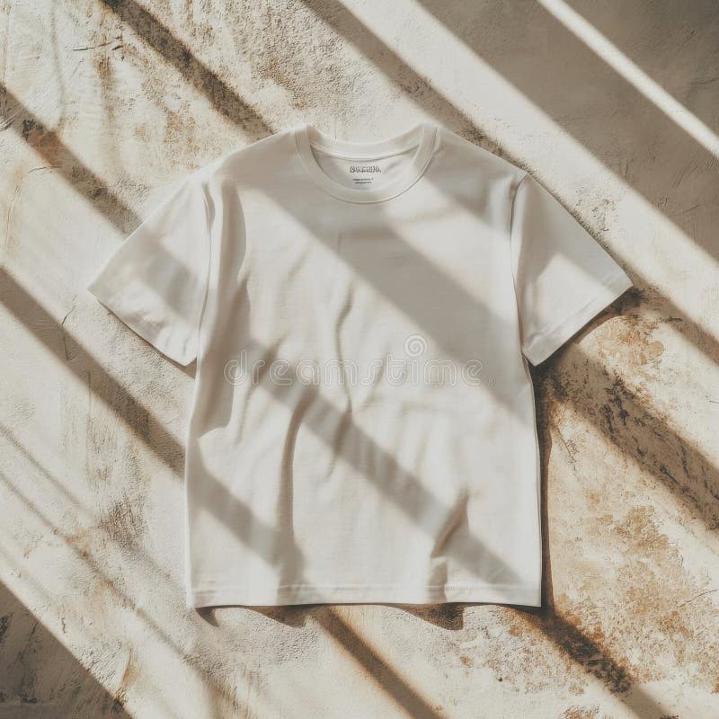 White T-Shirt with Sunlight Stripes Stock Illustration - Illustration ...