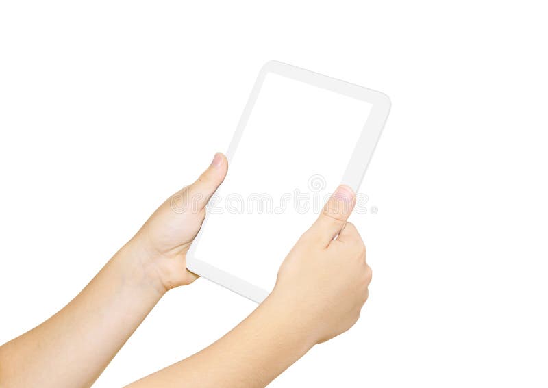 White Tab stock image. Image of clipping, computer, hands - 49635959