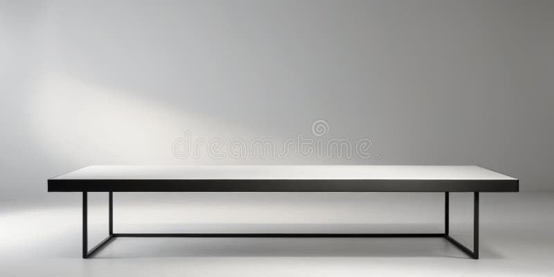 A White Table with a Black Border and a White Top Stock Photo - Image ...