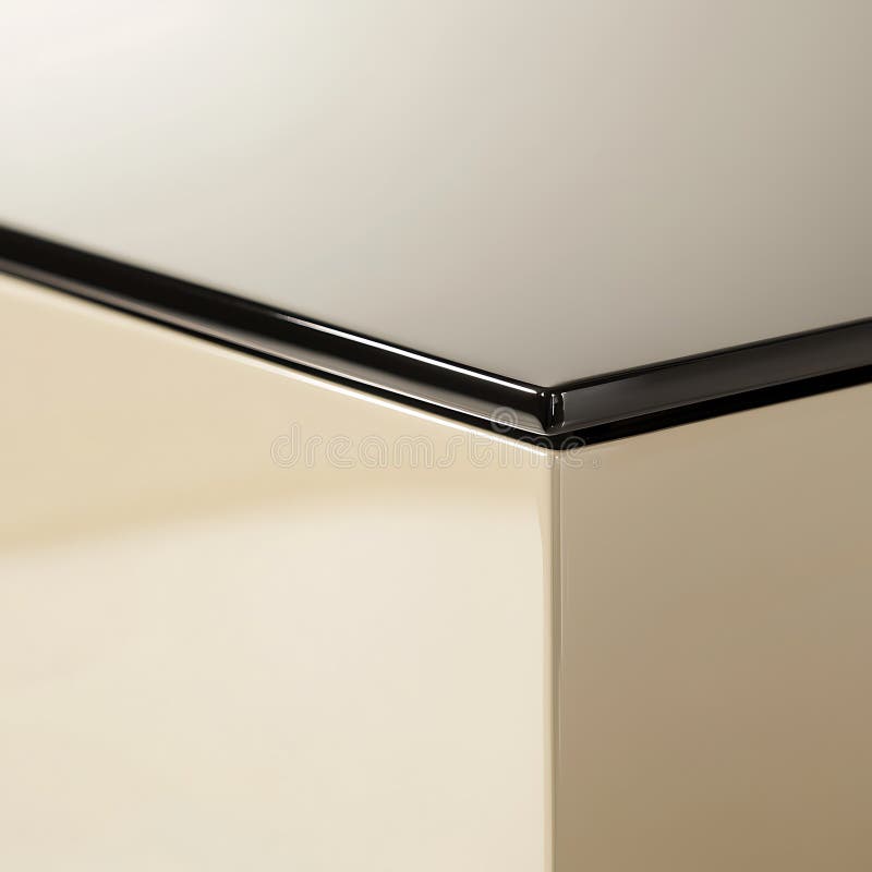 A White Table with a Black Top Stock Illustration - Illustration of ...