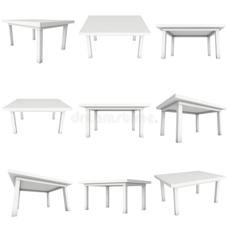 White Table 3D stock illustration. Illustration of platform - 85110729