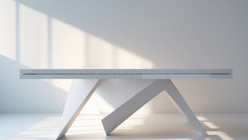A White Table with a Lot of Angles and a Lot of Lines Stock Photo ...
