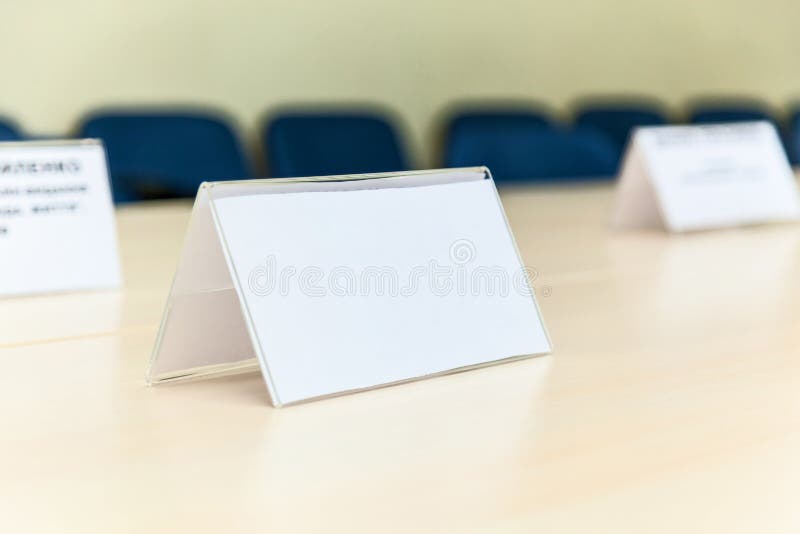 White Table Signs on the Table Stock Photo - Image of dining ...