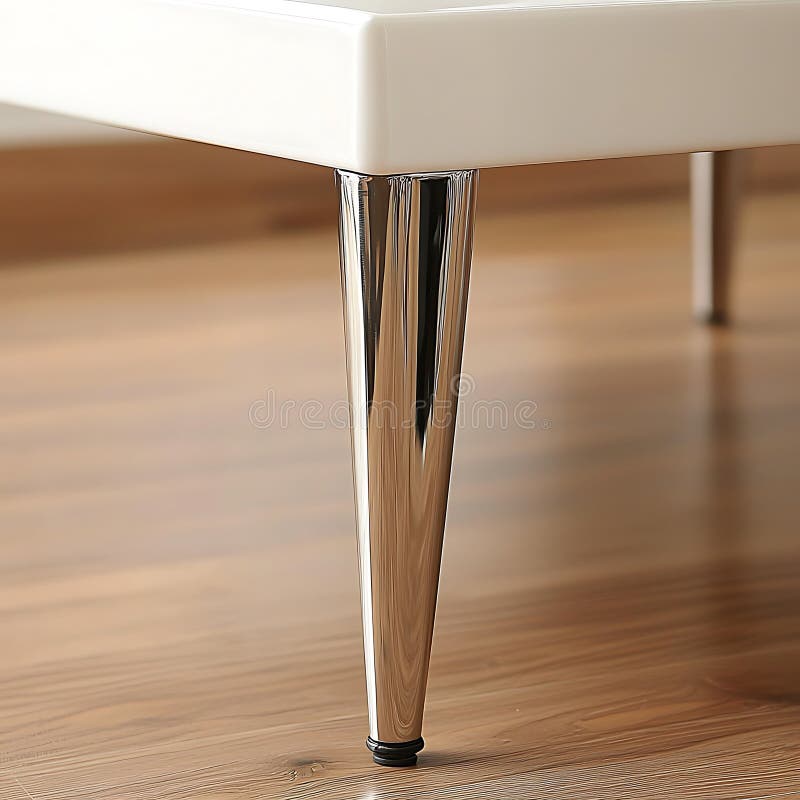 A White Table with Silver Legs and a Shiny Surface Stock Illustration ...