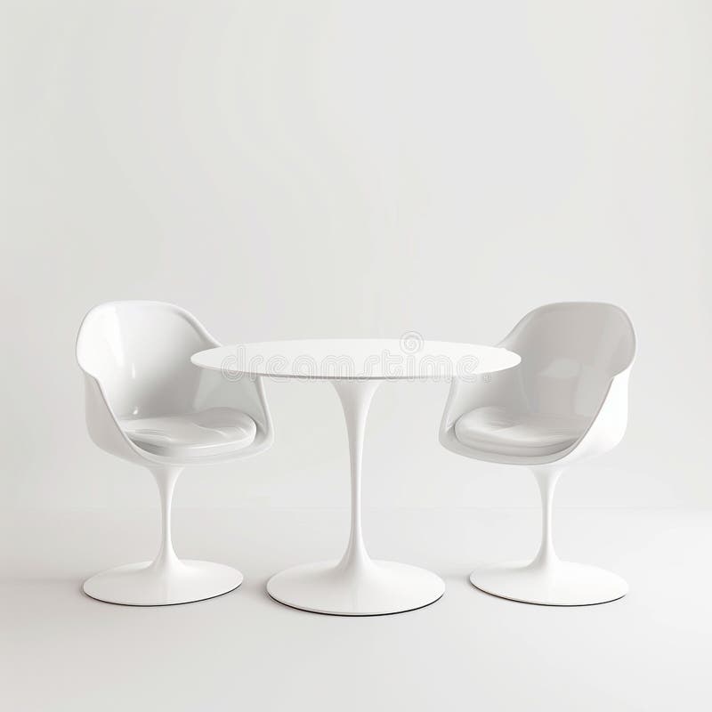 Two Chairs and White Table stock illustration. Illustration of ...