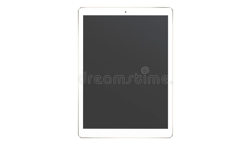 White Tablet with a Blank Screen on White Stock Illustration ...