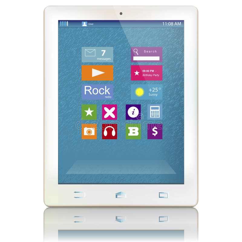 Tablet PC. Vector. Horizontal. Blue Sky Background Stock Vector ...