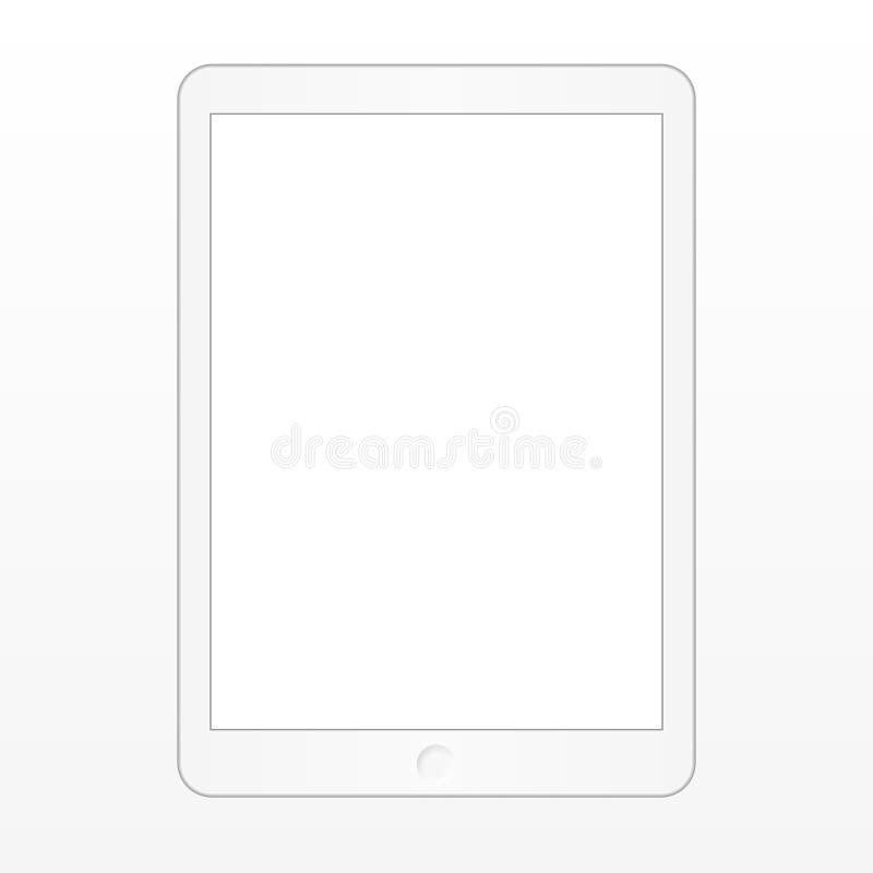 White Tablet Computer Isolated Stock Vector - Illustration of media ...