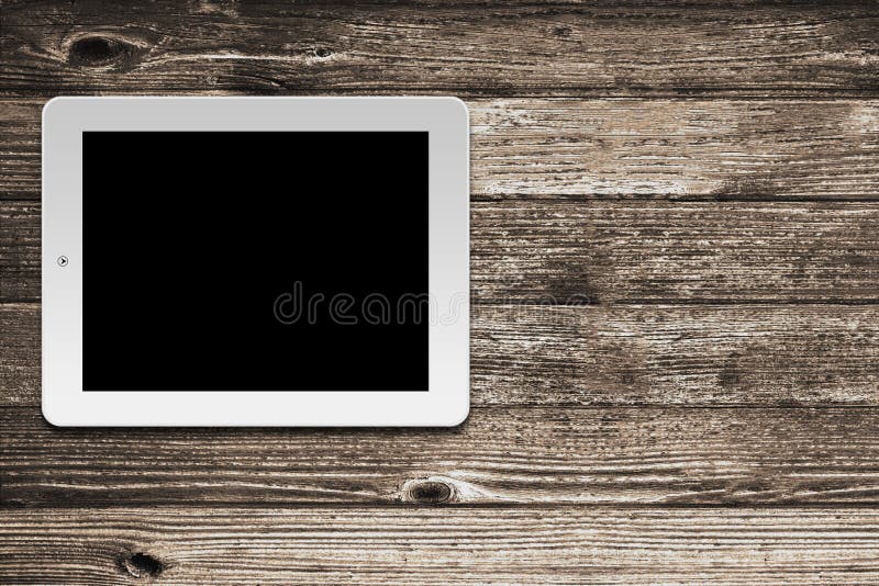 White Tablet Computer with Isolated Screen Stock Image - Image of ...