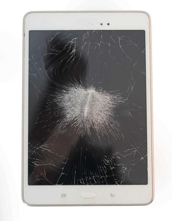 Cracked screen tablet stock image. Image of printed, network - 66221415