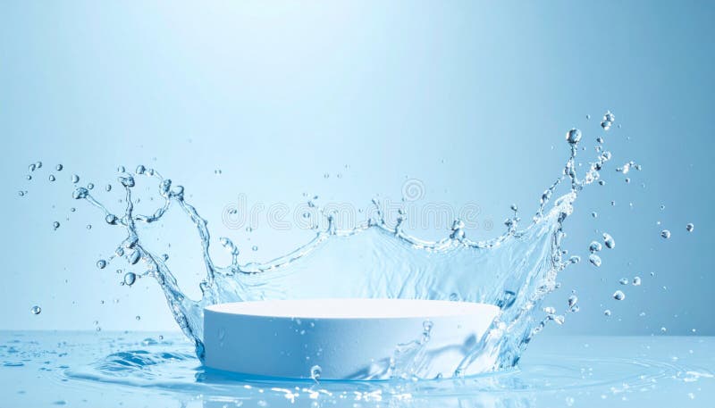 White Tablet Dissolving in Blue Water Splash Stock Illustration ...