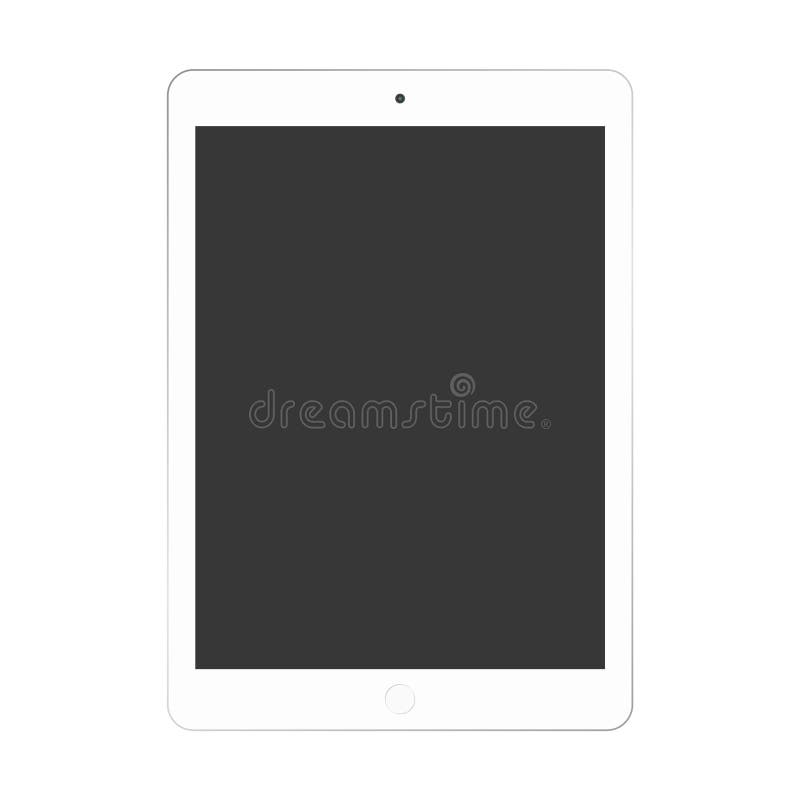 White Tablet with Empty Grey Screen Vector. Tabet Icon. White Tablet ...